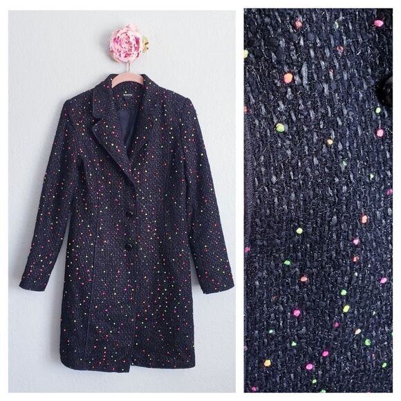 Anthropologie | Jackets & Coats | Worth Black Neon Popcorn Tweed ...
